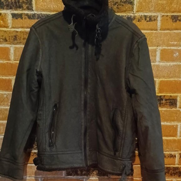 Black Rivet | Jackets & Coats | Vtg Black Rivet Nubuck Leather Faux ...